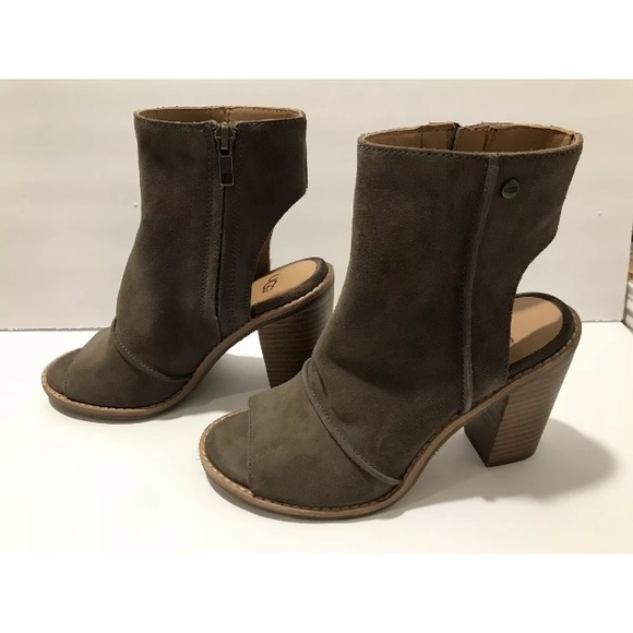 UGG | Shoes | Ugg Valencia Peep Toe Bootie Sandals Suede | Poshmark